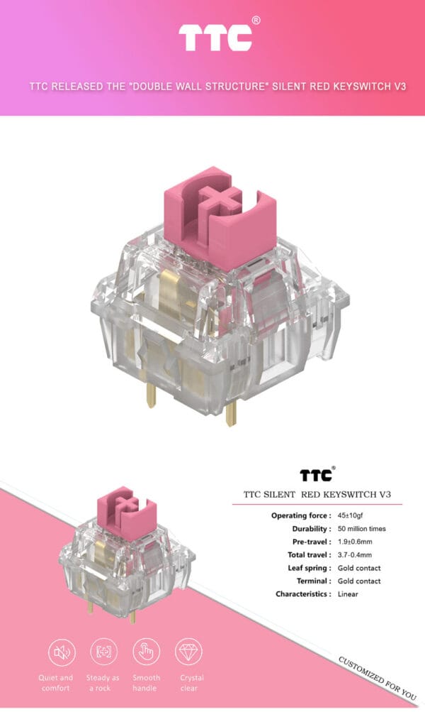 TTC Silent Red V3 Switch (Pack of 10) - StacksKB