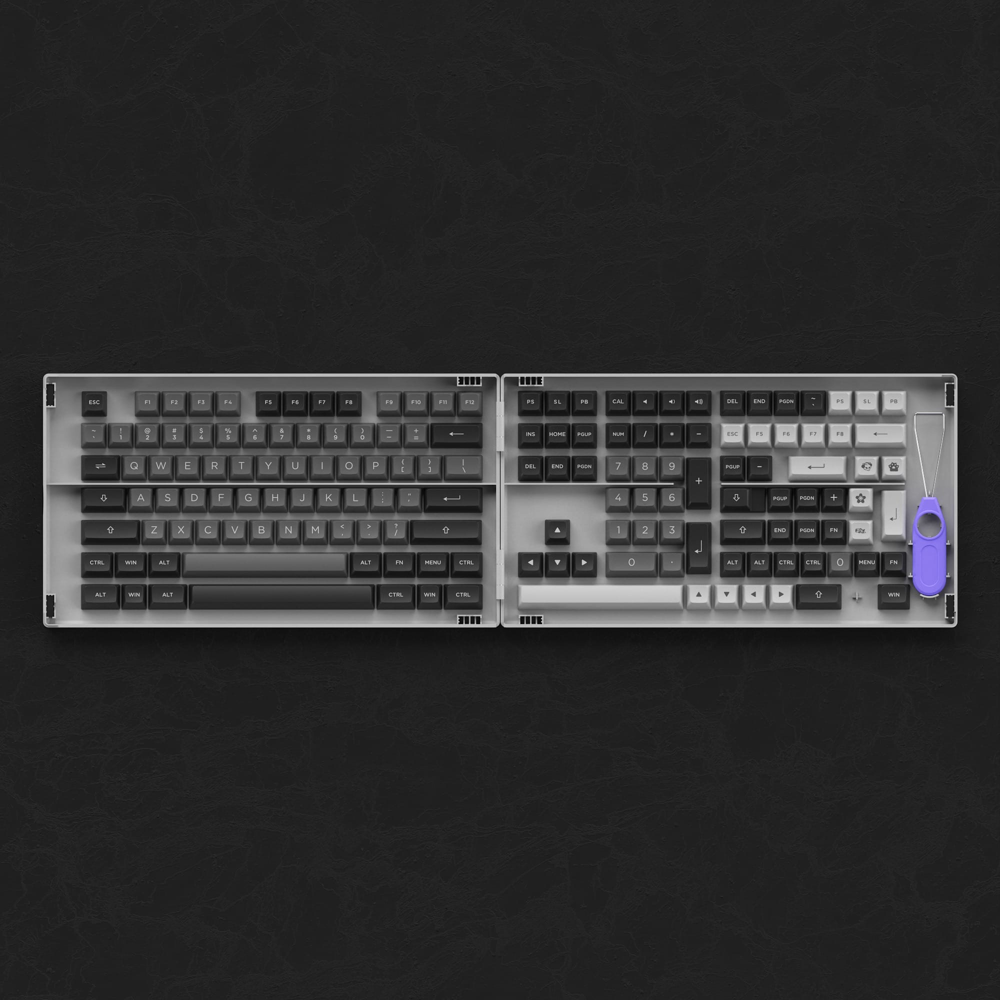 Akko Black and Silver Keycap Set (ASA Profile) - StacksKB