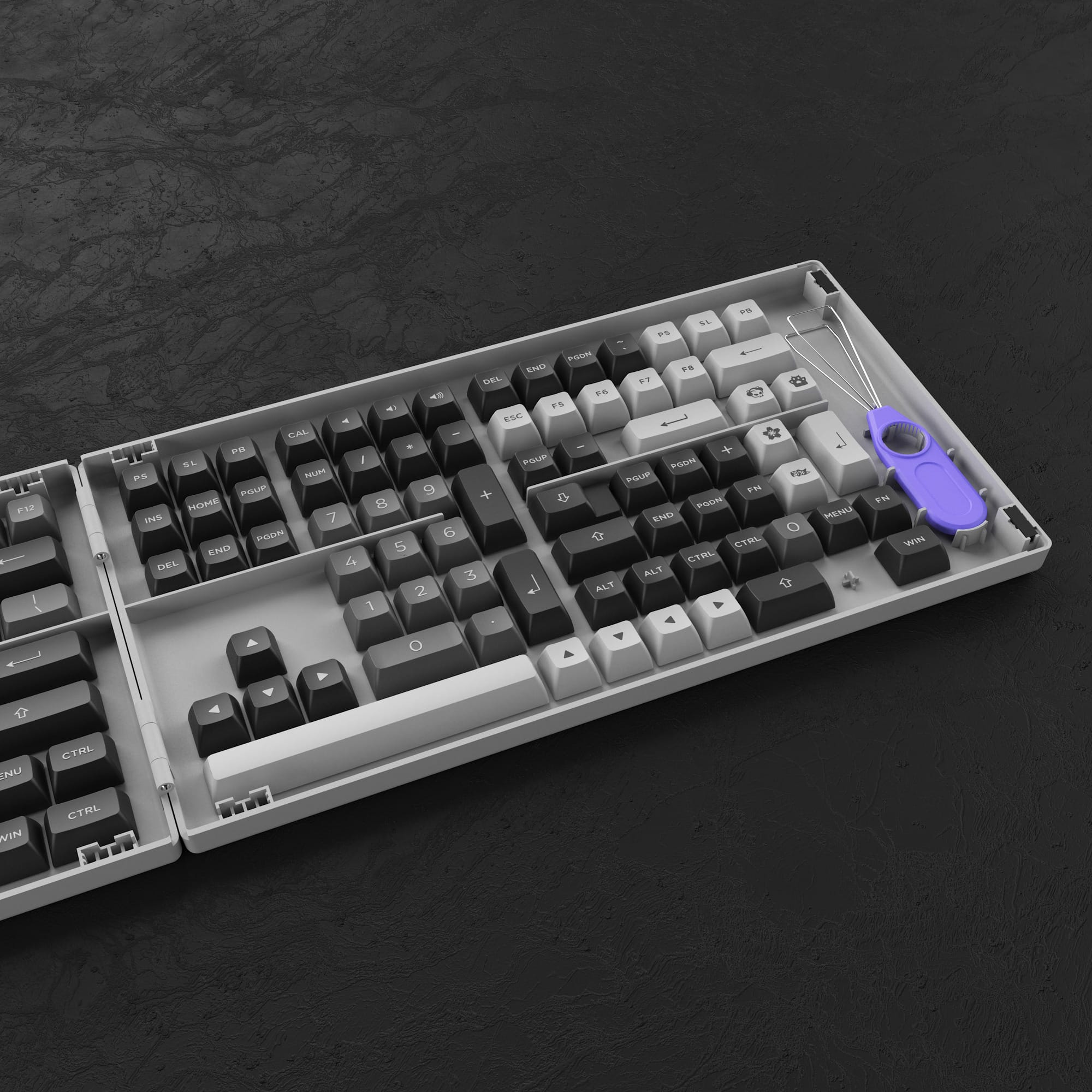 Akko Black and Silver Keycap Set (ASA Profile) - StacksKB