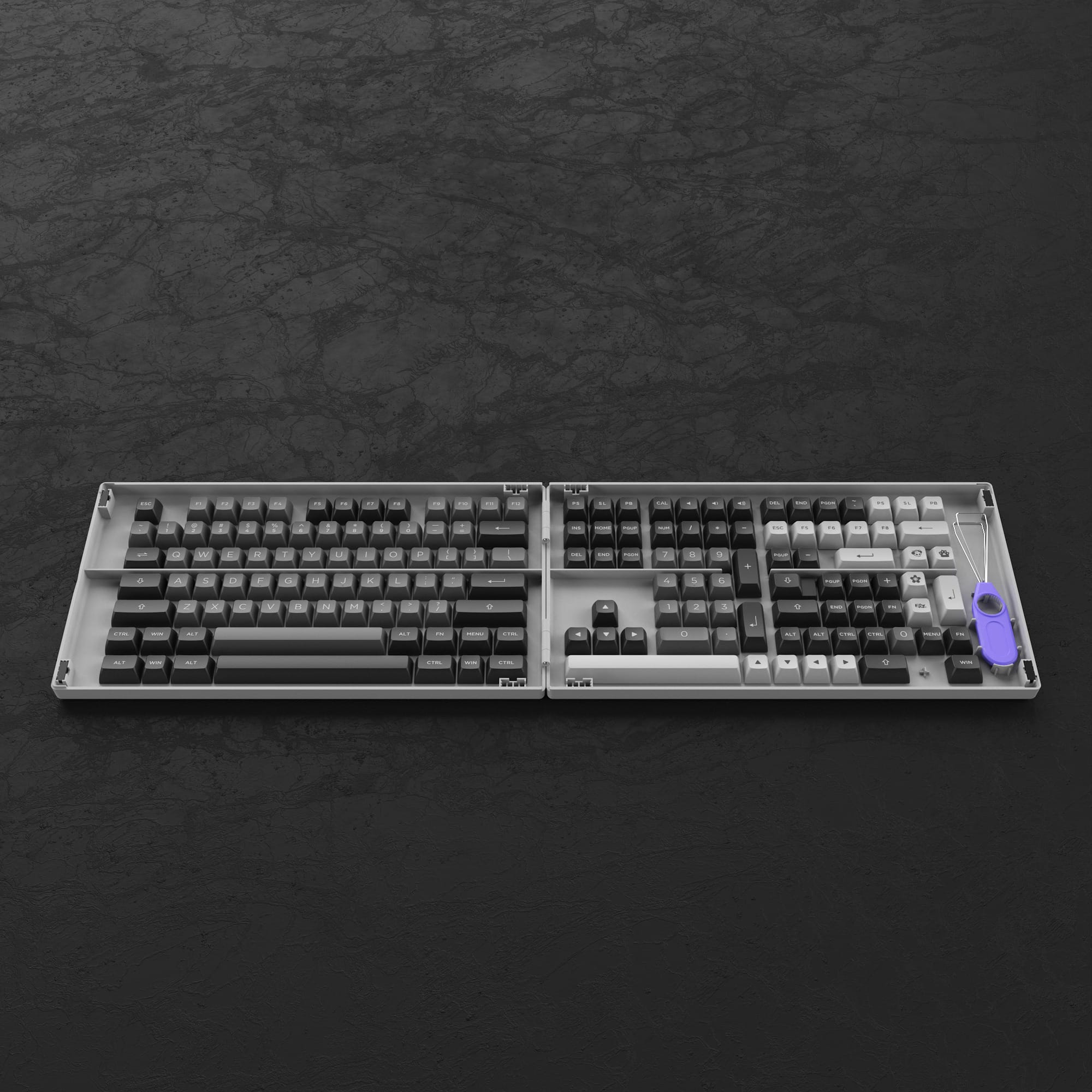 Akko Black and Silver Keycap Set (ASA Profile) - StacksKB