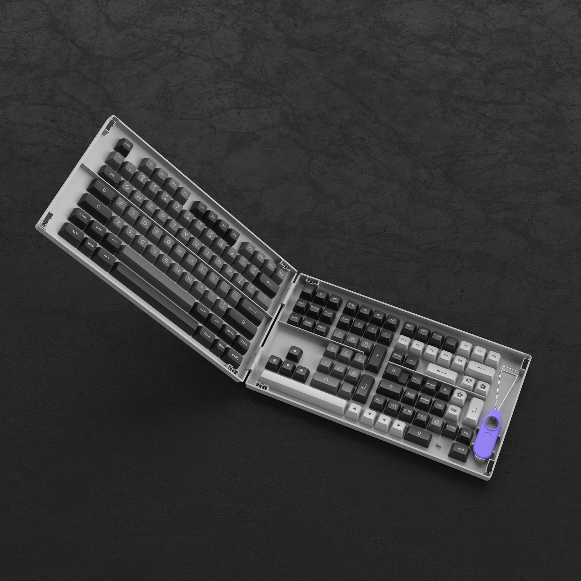 Akko Black and Silver Keycap Set (ASA Profile) - StacksKB