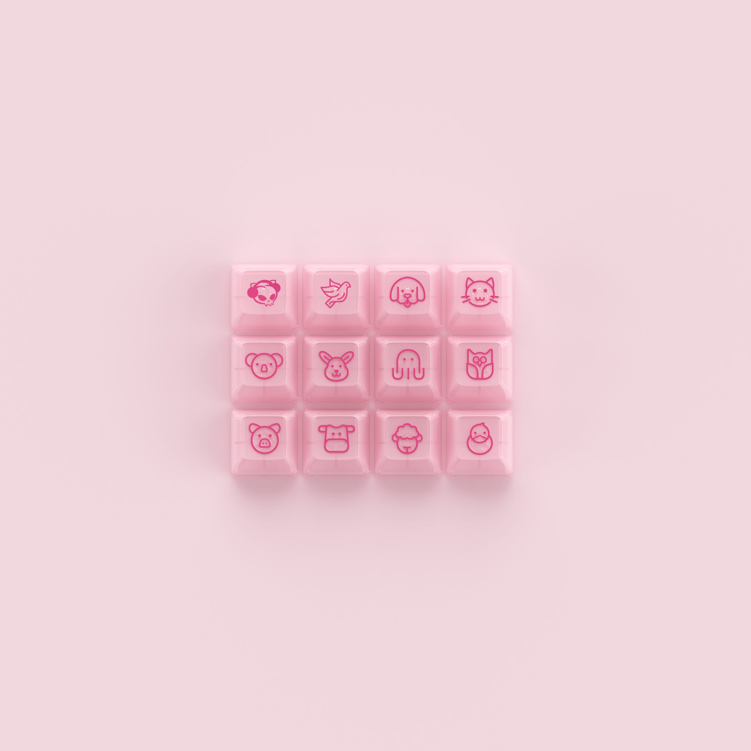 Akko Clear Pink Keycap Set (ASA Profile) - StacksKB