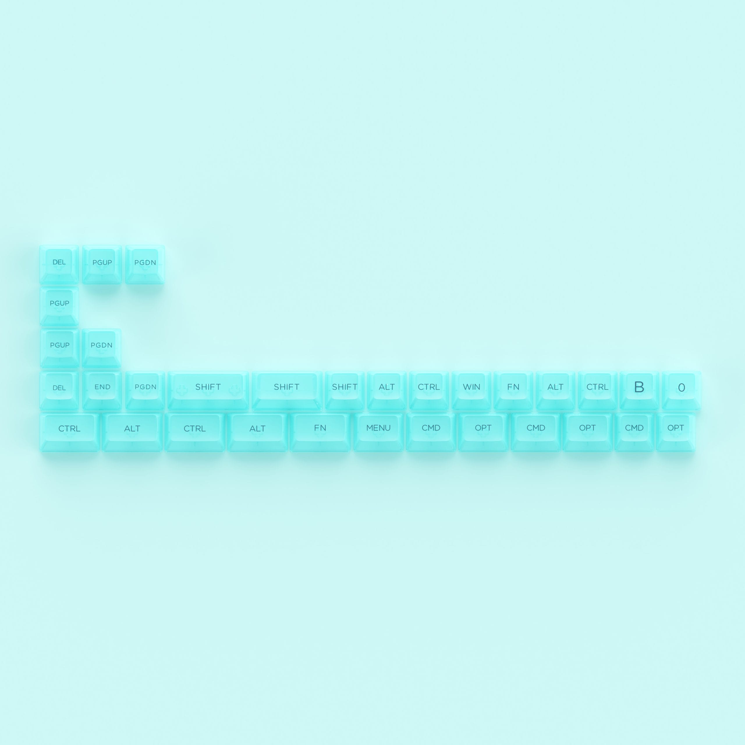 Akko Clear Mint (Tiffany Blue) Keycap Set (ASA Profile) - StacksKB