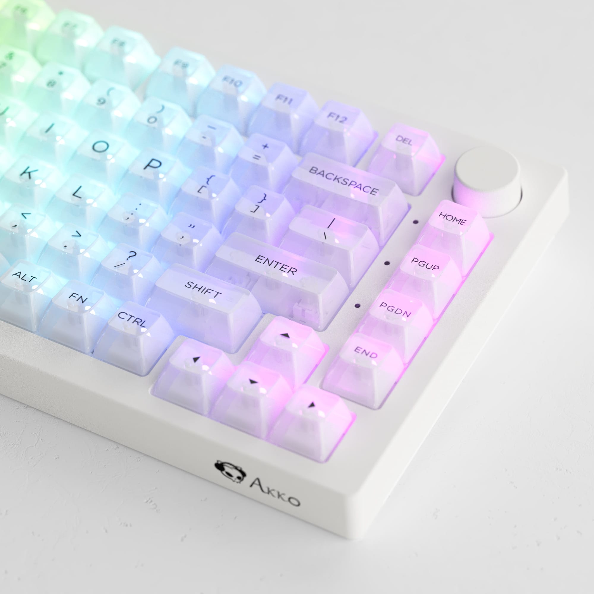 Akko Clear White Keycap Set v2 (ASA Profile) - StacksKB