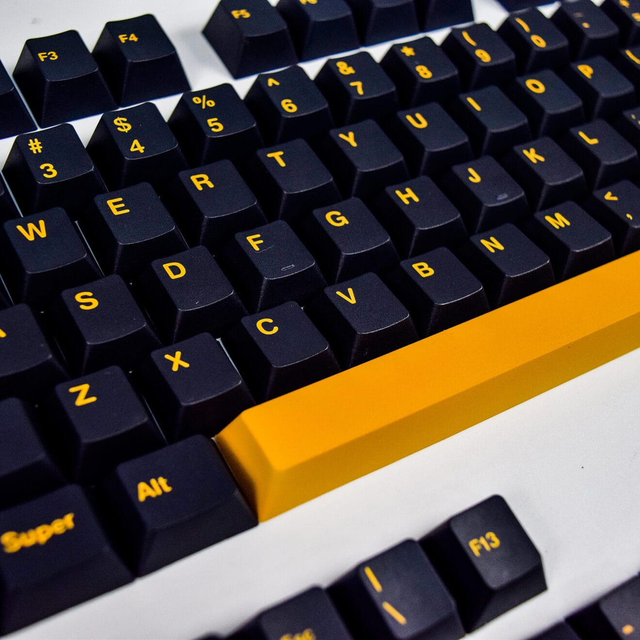 Aflion Black and Yellow Cherry Profile PBT Keycaps - StacksKB