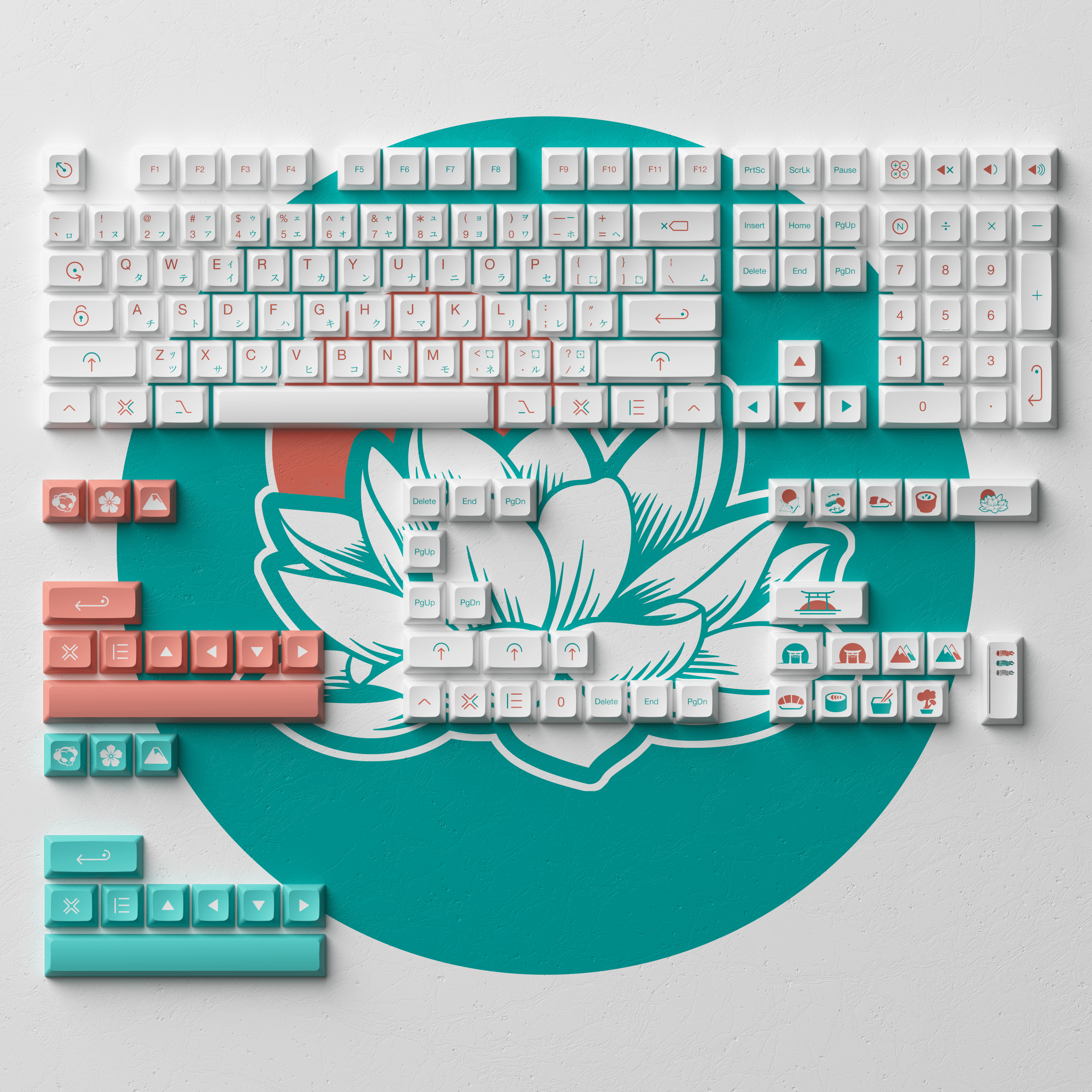 Akko Red Fuji Keycap JDA Profile Set (161 key) - StacksKB