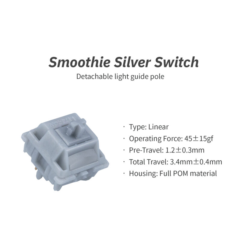 Gateron Smoothie Silver Linear Switch (Pack of 10) - StacksKB